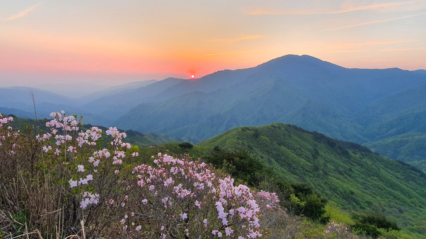지리산 서북능선 작은고리봉 일출 [2023.5.11일] :: 산모듬