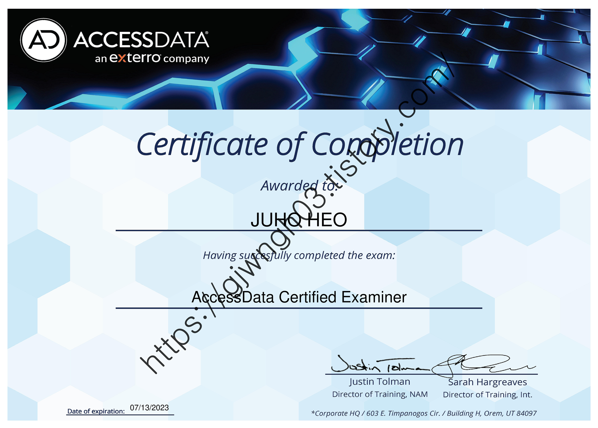 FTK ACE(AccessData Certified Examiner) 취득