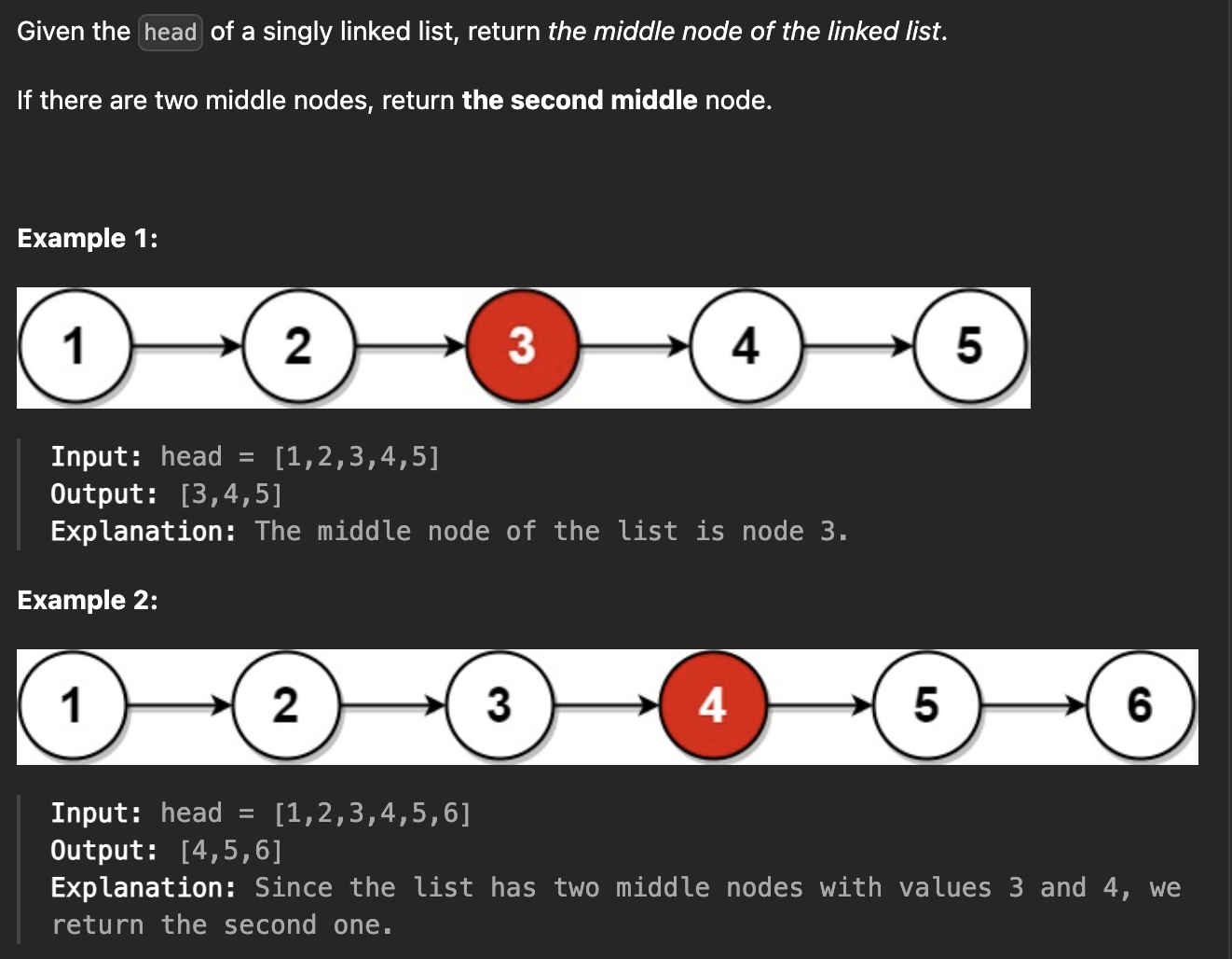 [leetcode] 876 Middle Of The Linked List