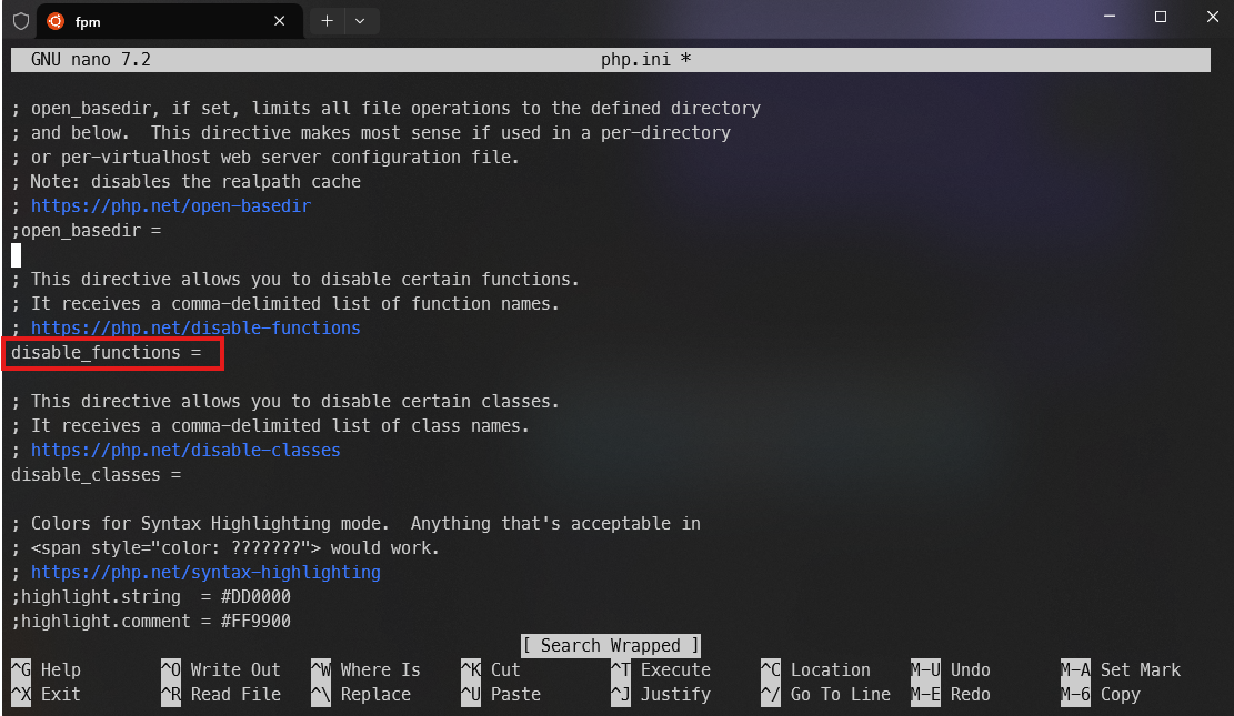 PHP8.4-fpm 연동 php.ini 설정
