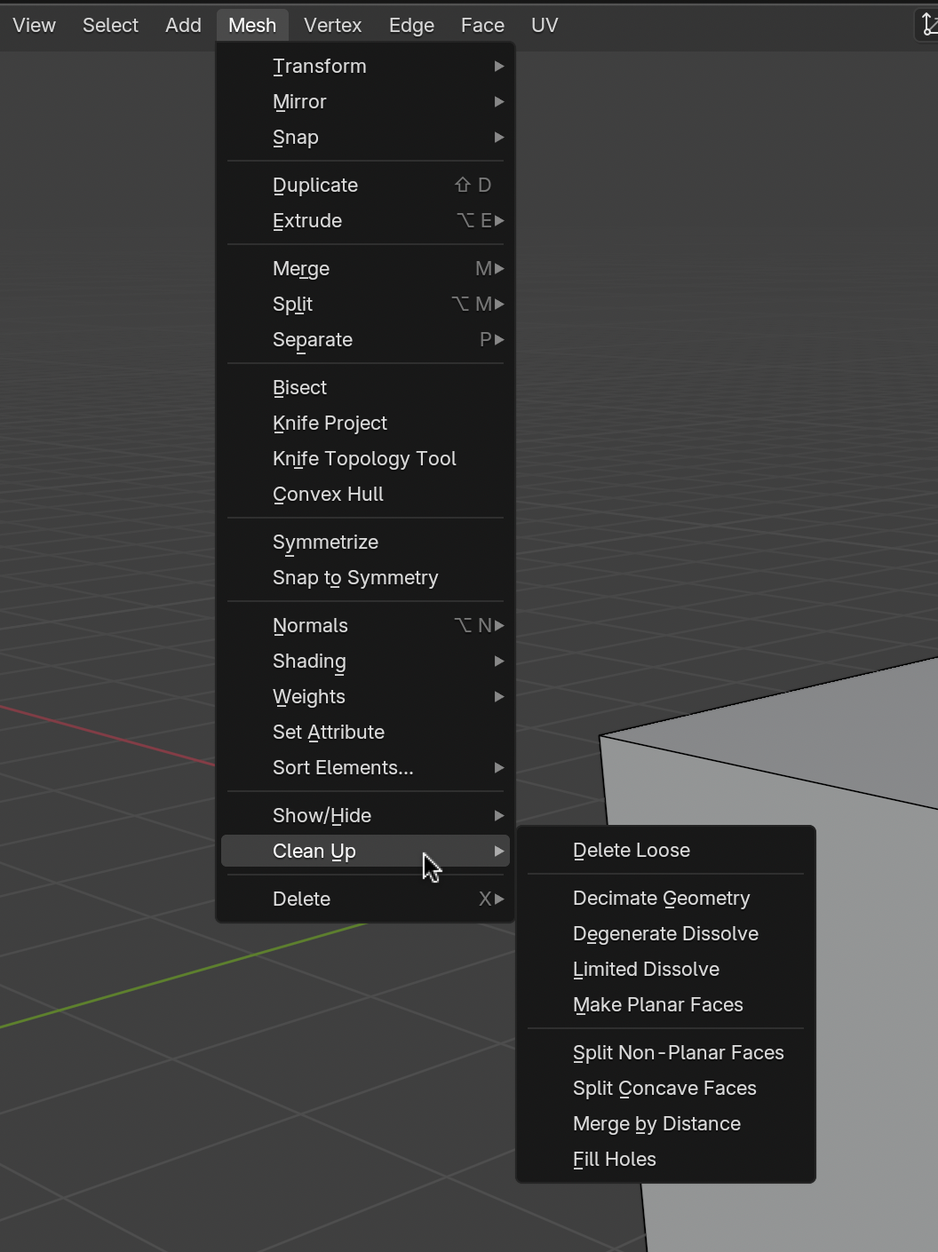 Blender Mesh clean up