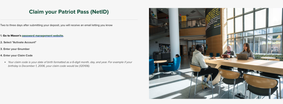 조지메이슨대학교 합격후 등록 방법