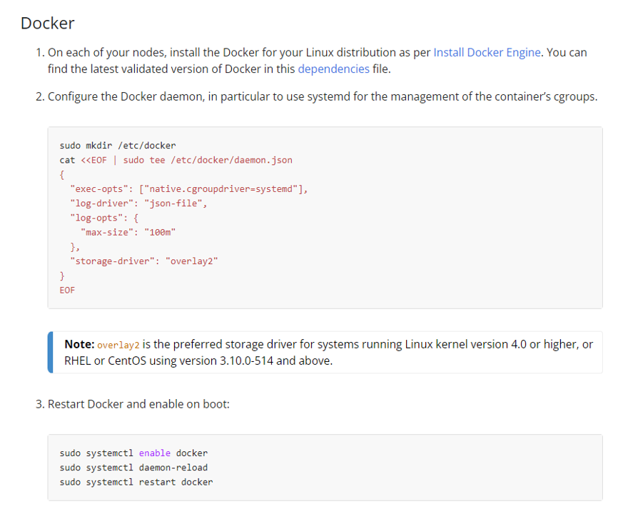 kubelet cgroup driver: "systemd" is different from docker cgroup driver: "cgroupfs" 오류 조치