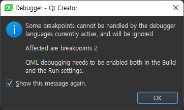 QT Creator 6.0.2 unclaimed breakpoint