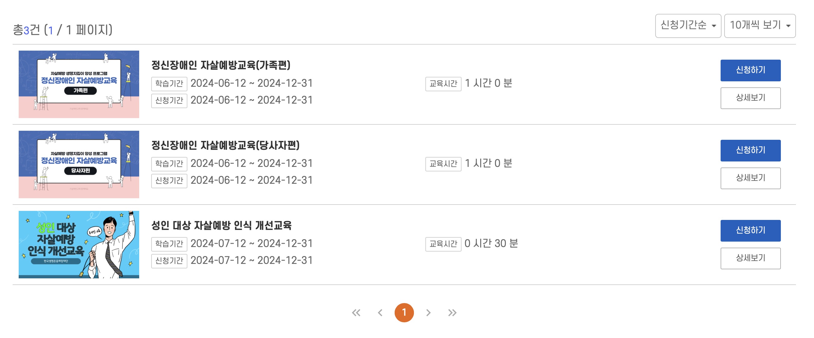 한국생명존중 희망재단 자살예방교육 (edu.kfsp.or.kr)