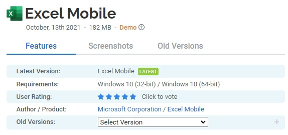 Excel Mobile 무료 다운로드
