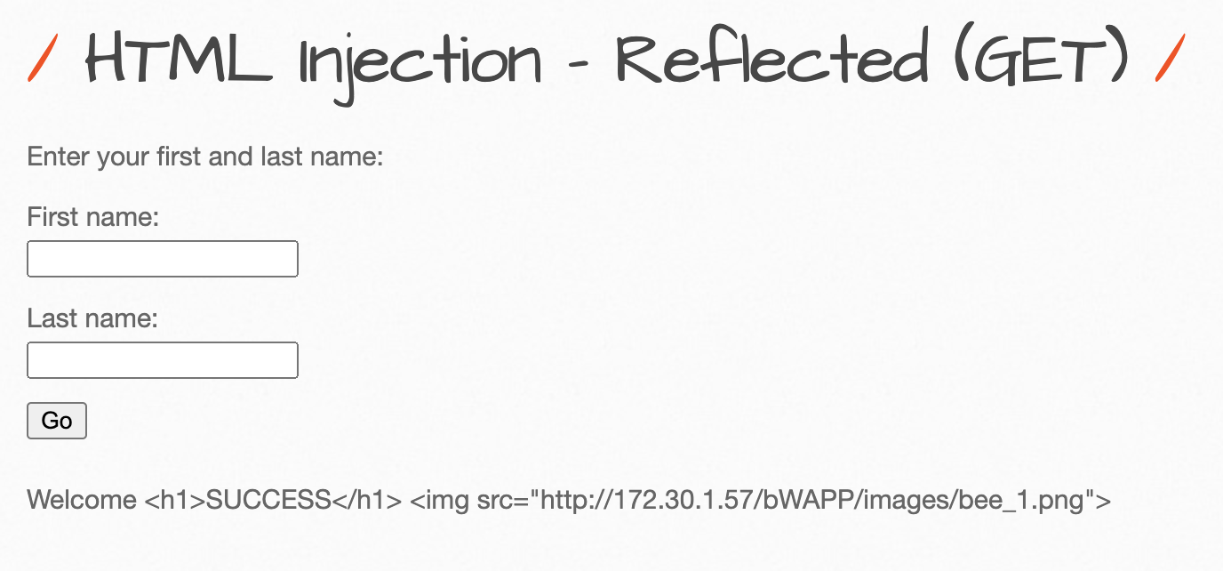 [bWAPP] HTML Injection - Reflected(GET)