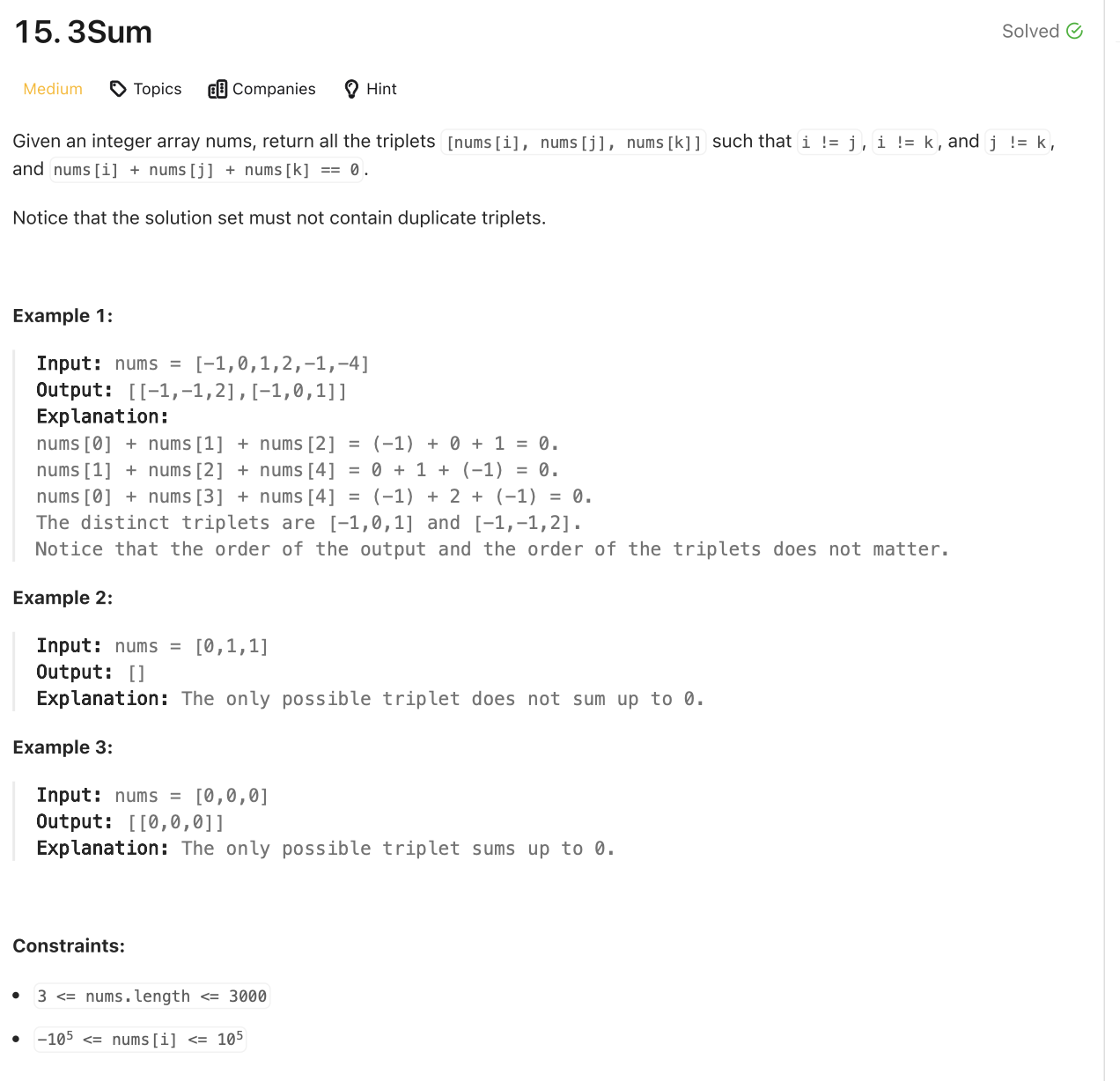 LeetCode [15]: 3Sum — 개발하는 장씨