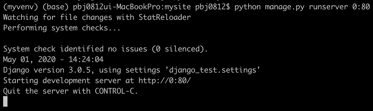 [PYTHON] Django를 사용한 웹페이지 제작 / 구동