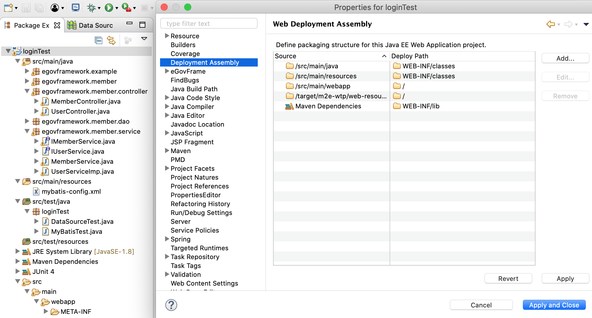 spring mvc + mysql + mybatis + JUnit DB 연결 Test