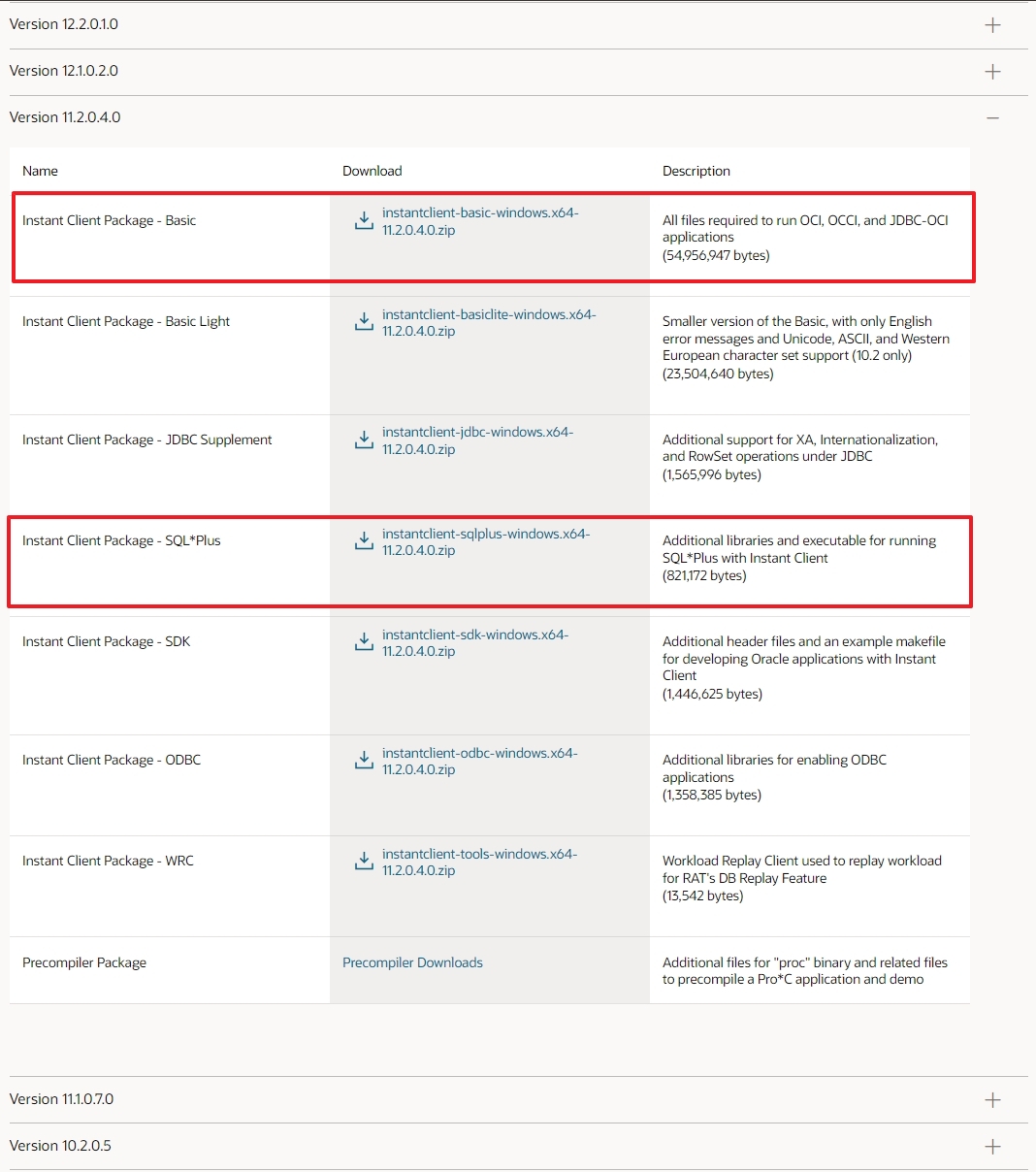 [Oracle] Oracle Instant Client 11.2.0.4 설치 및 설정
