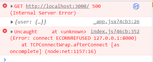 브라우저단 에러 error - FetchError: request to http://localhost:8000/main ...