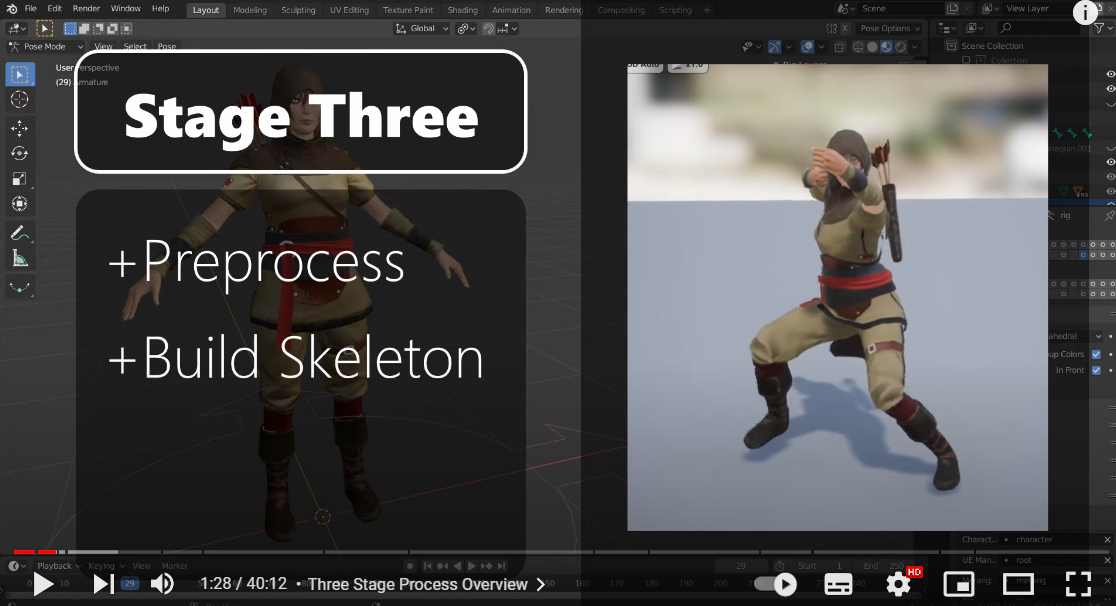 Rigging a character for Unreal Engine 4 with Blender, Rigify and Uefy 2 -1