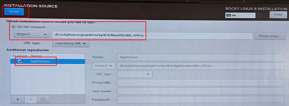 옆칸 - OS 버전에 맞는 mirror 사이트 경로 입력