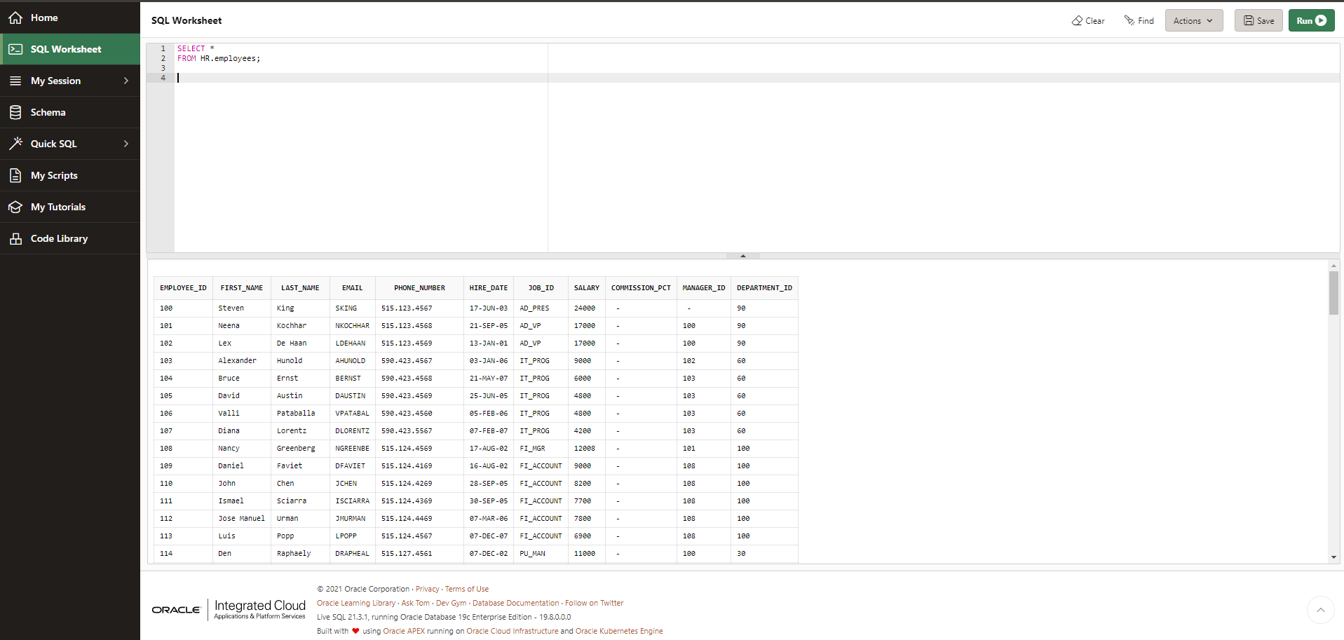 [Oracle] Oracle Live SQL 사용하기 (설치 없이 사용하는 Oracle SQL)