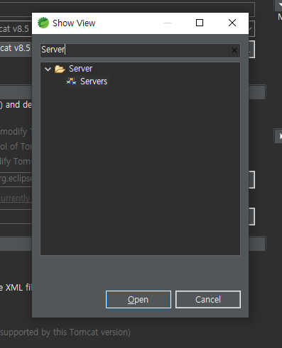 [Tomcat] 'Starting Tomcat'Starting Tomcat v8.5 Server at localhost' has encountered a problem. 에러