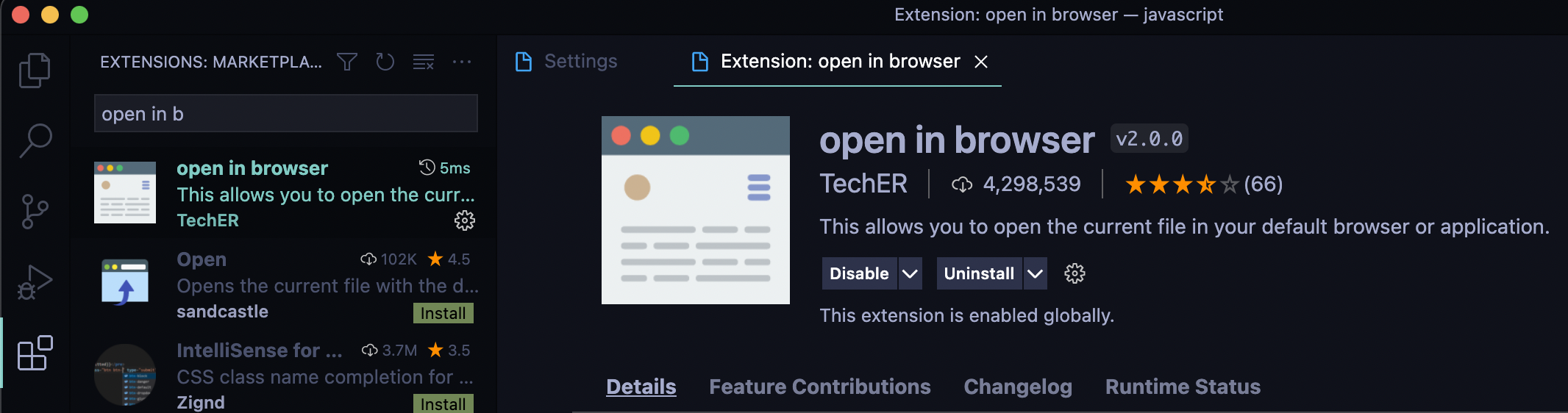 [VS Code] Open in browser 설치 및 크롬(default)으로 실행