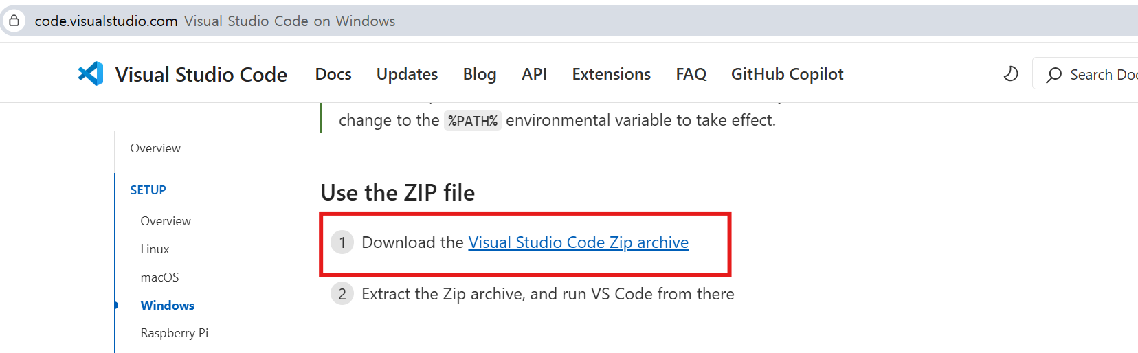Visual Studio Code 설치 방법 (Installer / Zip 포터블 모드)