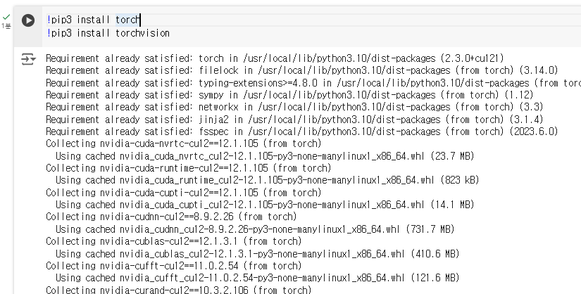 pytorch 설치, numpy와 tensorflow와 비교 with google colab