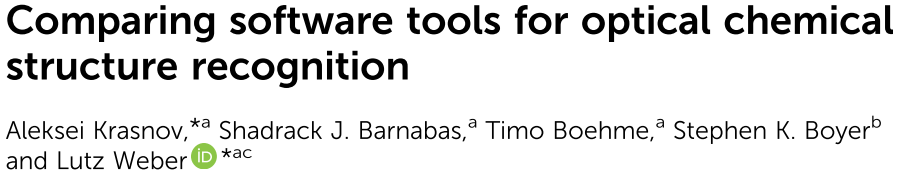 Comparing software tools for optical chemical structure recognition