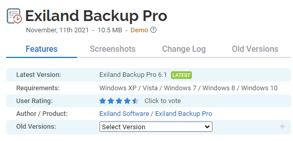 Exiland Backup Pro 무료 다운로드