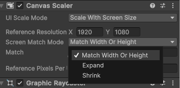 유니티 기초 - Canvas Scaler로 UI 해상도(크기) 조절하기