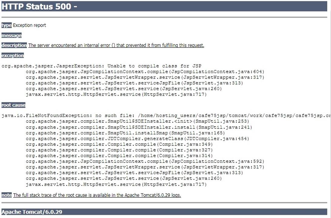 📌 JSP에러 : HTTP Status 500 에러메세지- sda7: write failed, user block limit ...