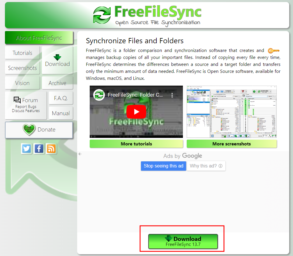 freefilesync(프리파일싱크) - 폴더 및 파일 동기화 프로그램 :: 파이썬, C언어, 인공지능