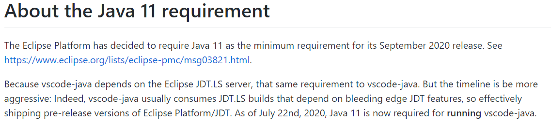 [VS Code] java 11 or more recent is required to run 에러 해결
