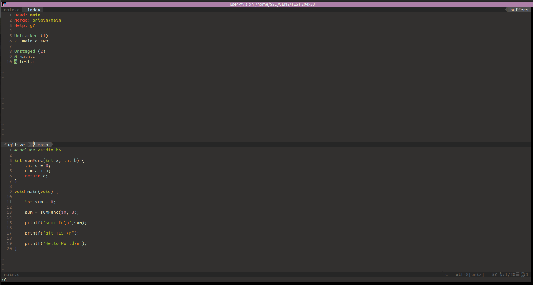 VIM Plugin tpope/vim-fugitive 설치 및 사용 방법