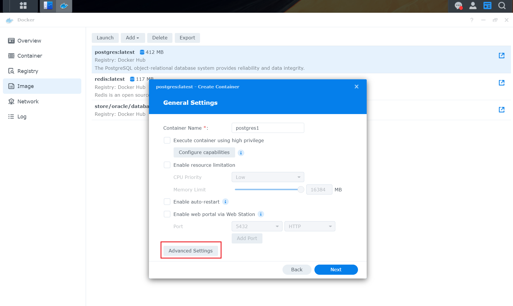 [Postgresql] Synology Docker Postgresql 설치하기