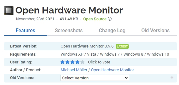 Open Hardware Monitor 무료 다운로드