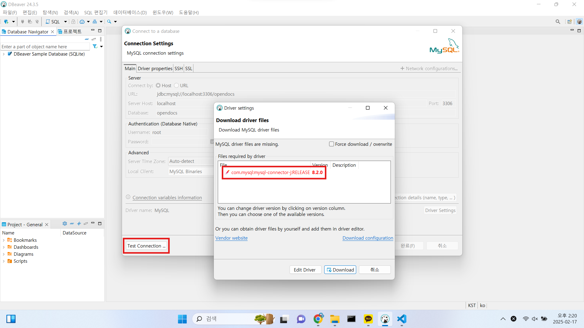 [Tip | MySQL] DBeaver - Driver file download failed