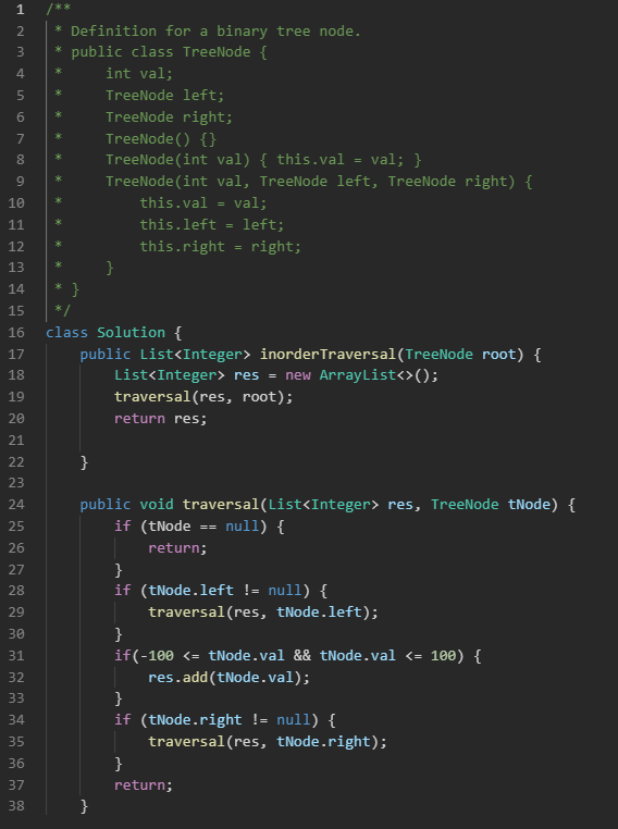 [LeetCode] 94. Binary Tree Inorder Traversal