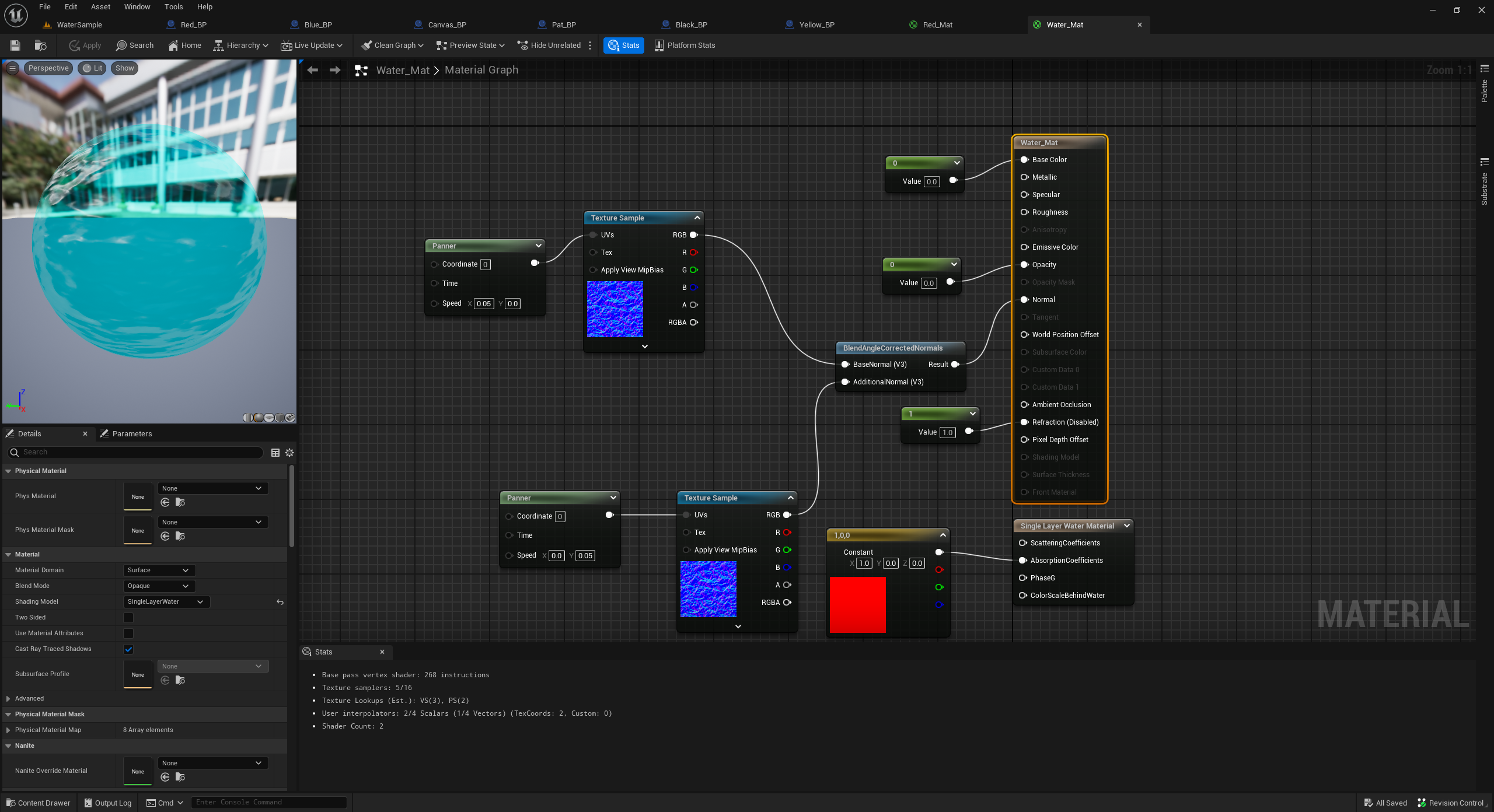 [Unreal] Water Texture Node