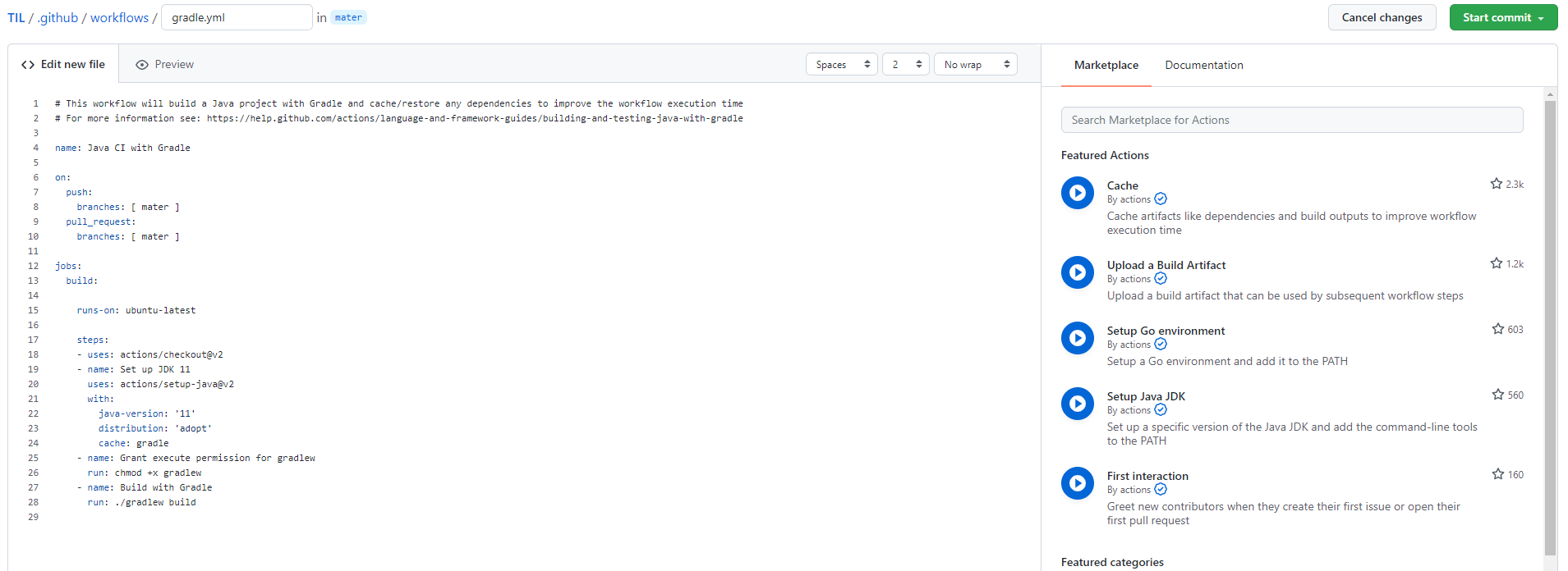 [Project] Github action을 활용하여 PR시 자동 Build 설정하기 (CI설정)