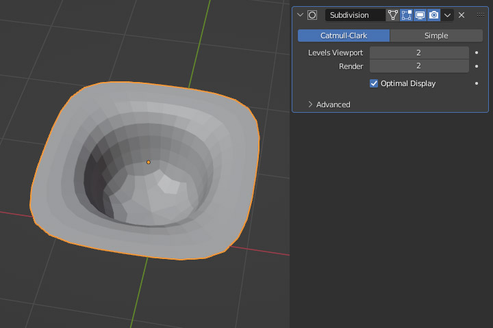 [blender modeling] 01. subdivide modifier 사용하기 (3)