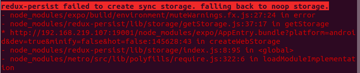 JS에러 - redux-persist failed to create sync storage. falling back to noop storage