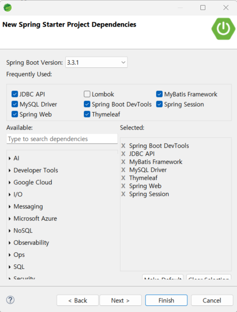 Spring Boot 프로젝트 생성 [STS4/gradle/mybatis/thymeleaf] :: JM_log