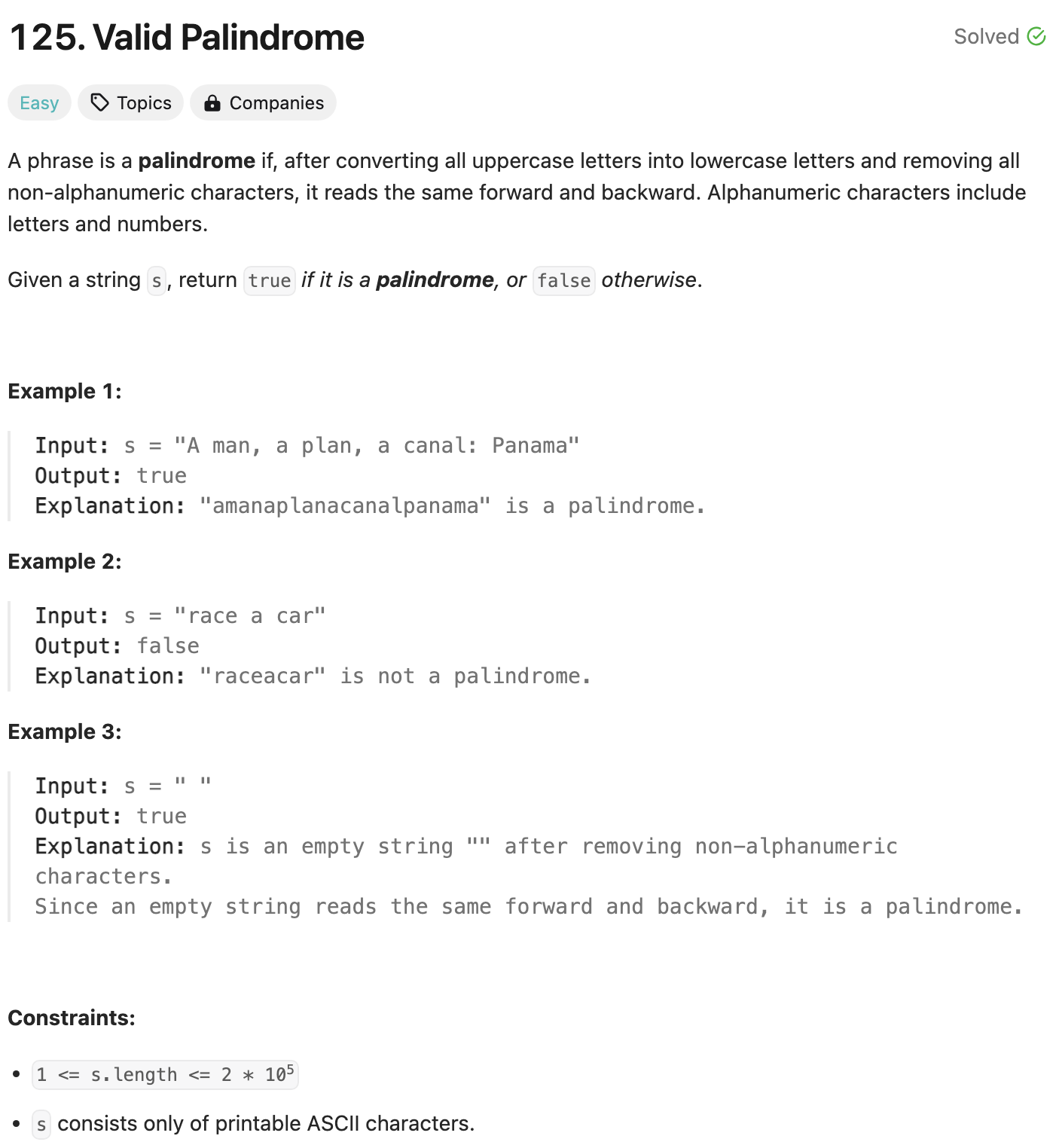 [LeetCode] 125.Valid Palindrome (Python)