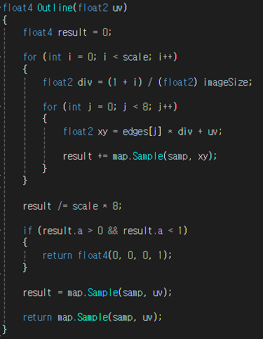 DirectX 2D 외곽선 쉐이더 만들기