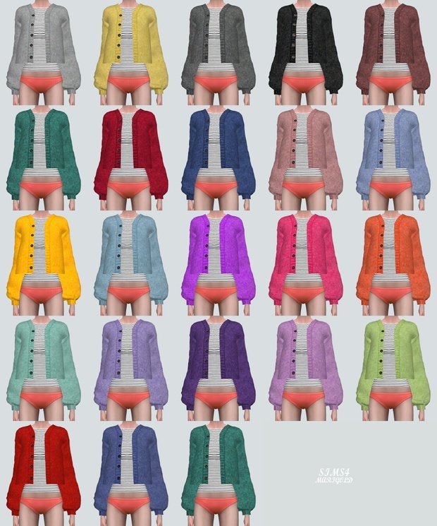 [Sims4 CC] BB Cardigan_BB 가디건_여자 의상