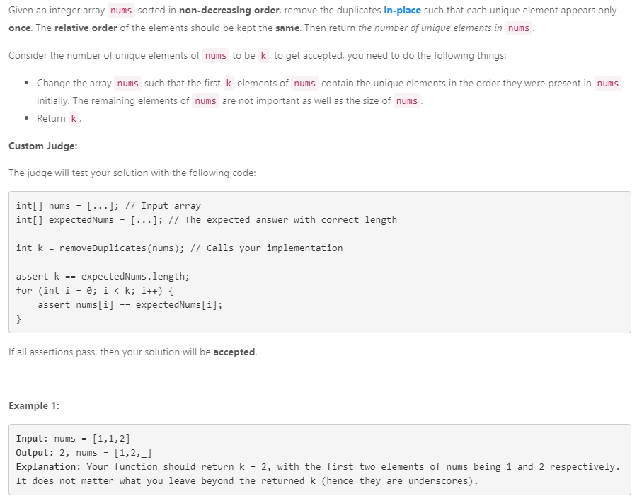 Leetcode Remove Duplicates From Sorted Array Python