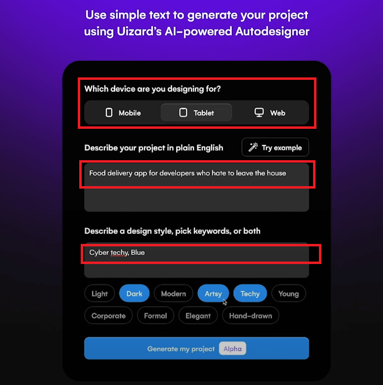 위저드 오토디자이너 Uizard Autodesigner