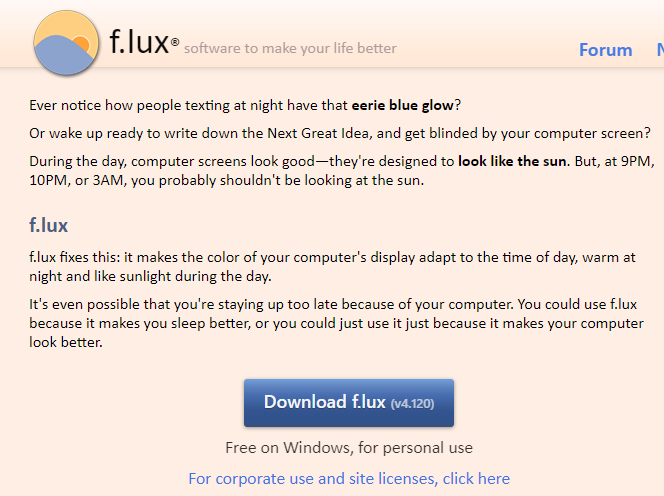 ChatGPT가 추천하는 F.lux 프로그램