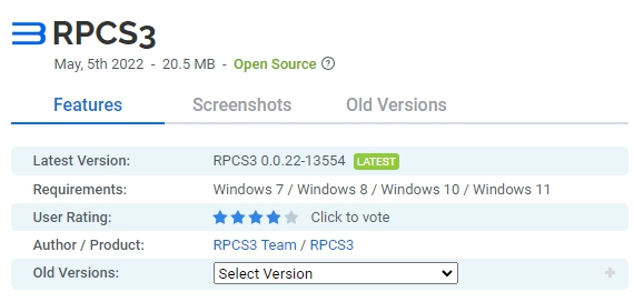RPCS3 무료 다운로드