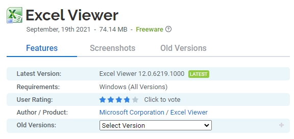 Excel Viewer 무료 다운로드