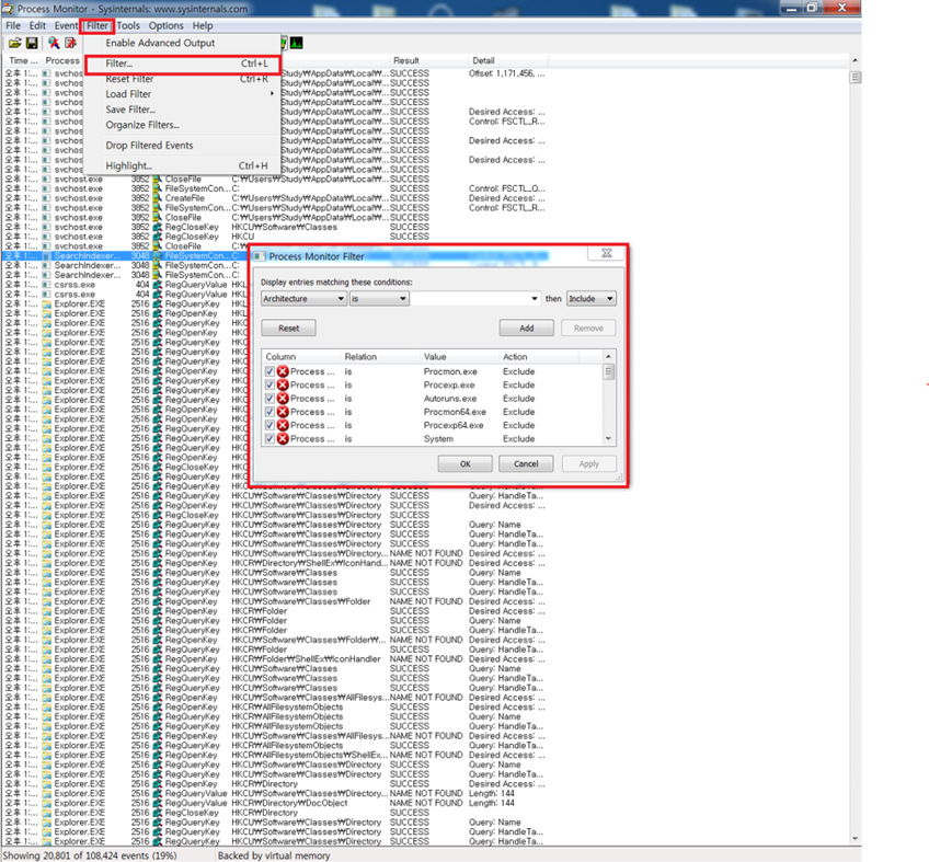 프로세스 분석 툴 기능 및 사용법 ( Process Explorer, Process Monitor, System Explorer ) — Maker's security