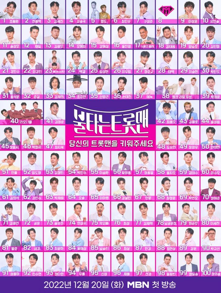 불타는 트롯맨 100인 참가자 이영자 매니저 송성호 팬텀싱어 우승 손태진 나는솔로 1기 영호 최용호미스터 트롯 임도형 남승민 신성까지 화제의 인물 대거 출연 인스타