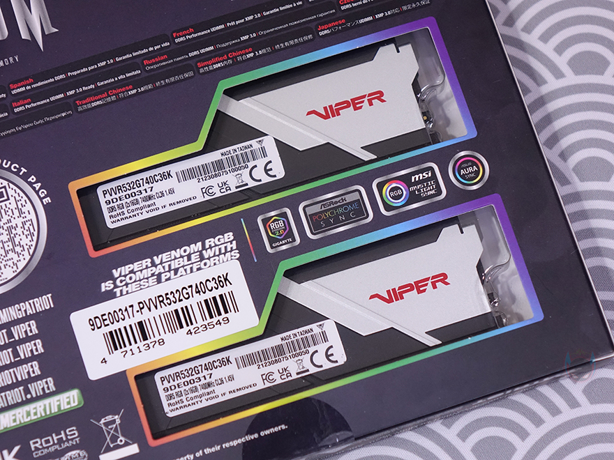 시각적 효과와 성능 모두 만족할 수 있는 게이밍 메모리! - 패트리어트 VIPER Venom RGB DDR5 파인인포